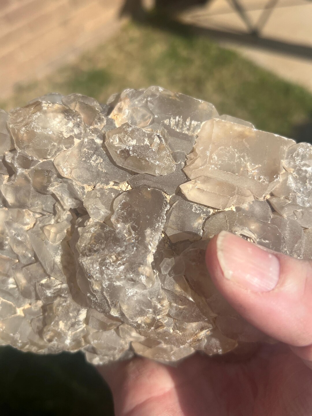 Extra Large Clear Quartz Cluster W Self Healed Points! Quartz Crystal ...