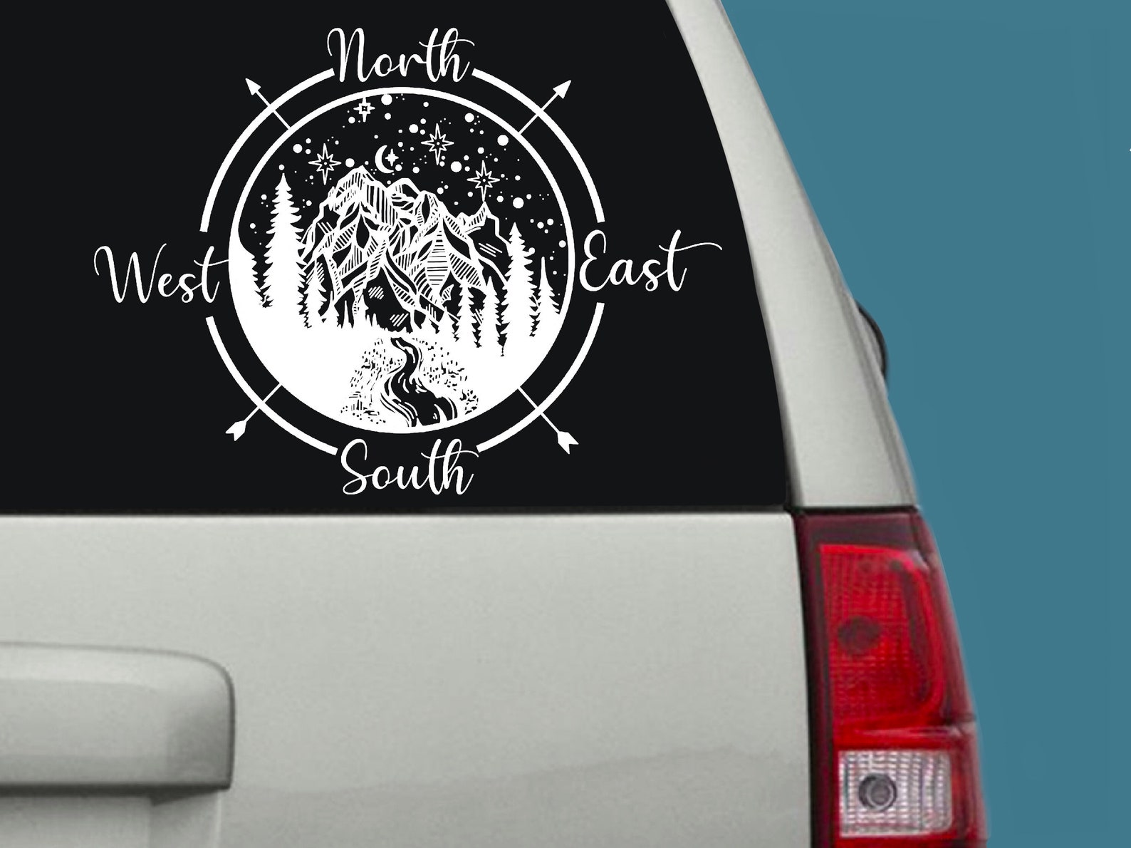 Compass Decal Compass Mountain Decal Traveling Decal North - Etsy Australia