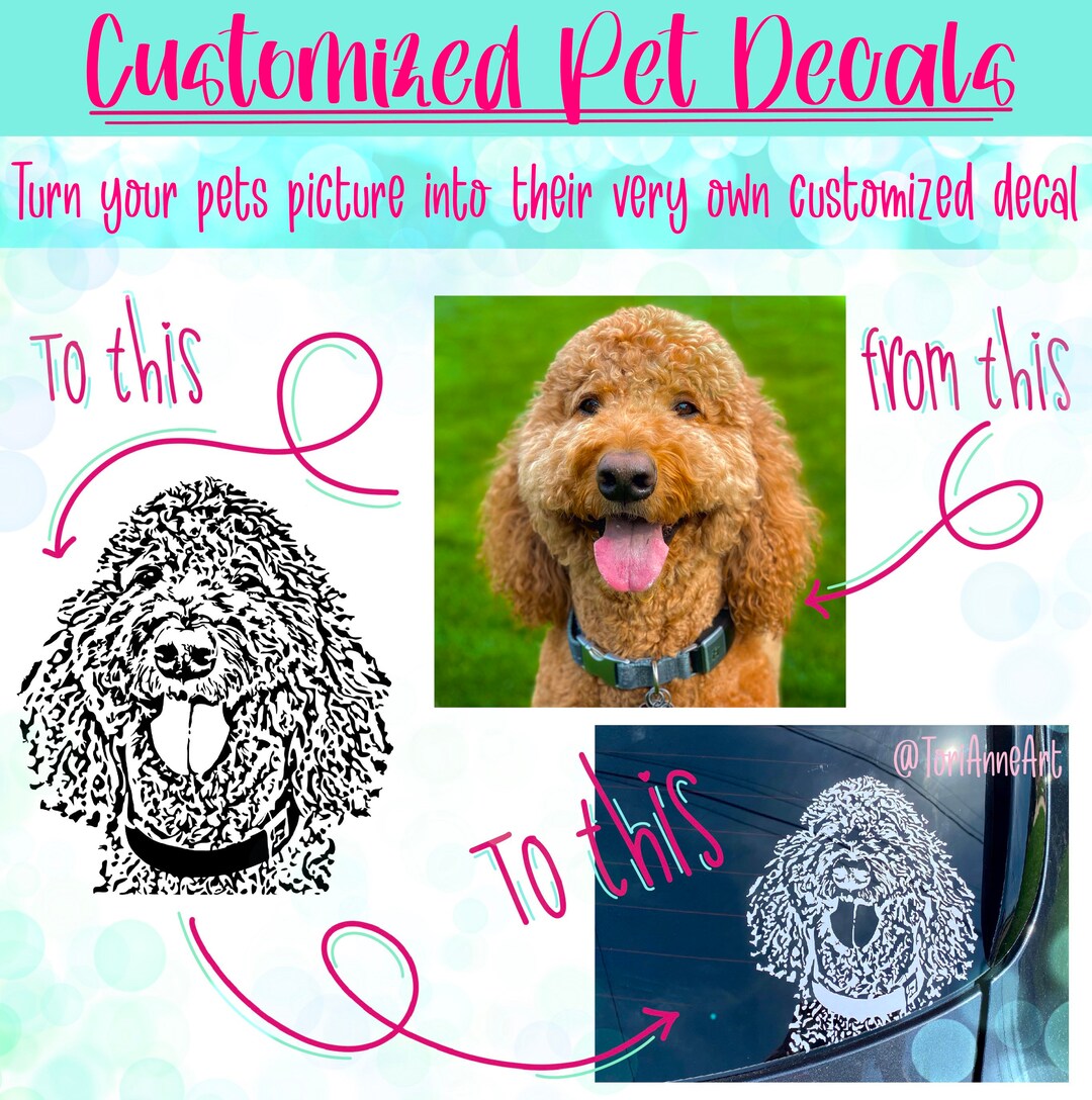 Custom Pet Decal, Personalized Pet Decal, Pet Car Decal, Pet Image ...