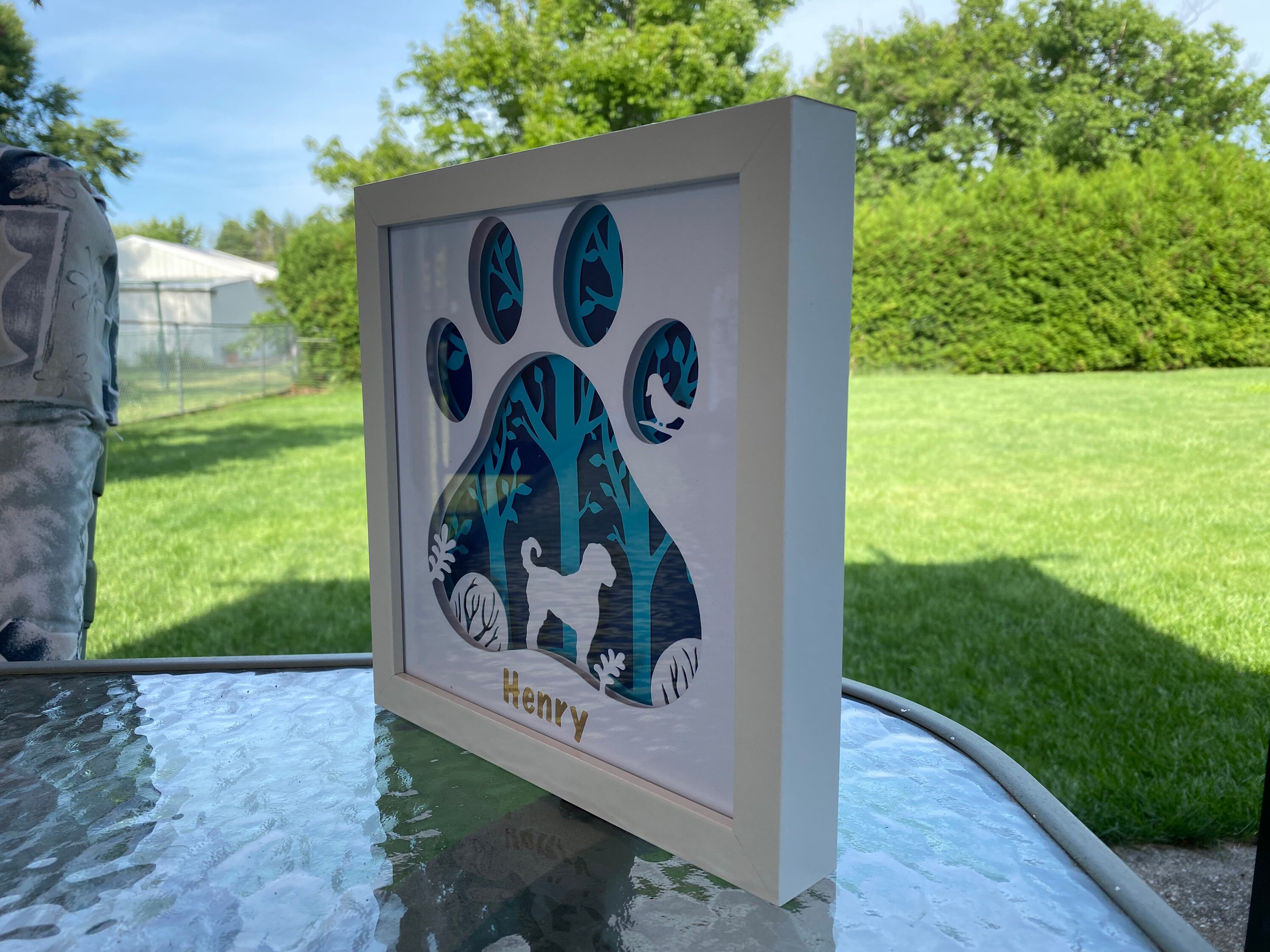 Personalized Custom 8x8 Dog Shadow Box Dog Dogs Rescue Dog | Etsy