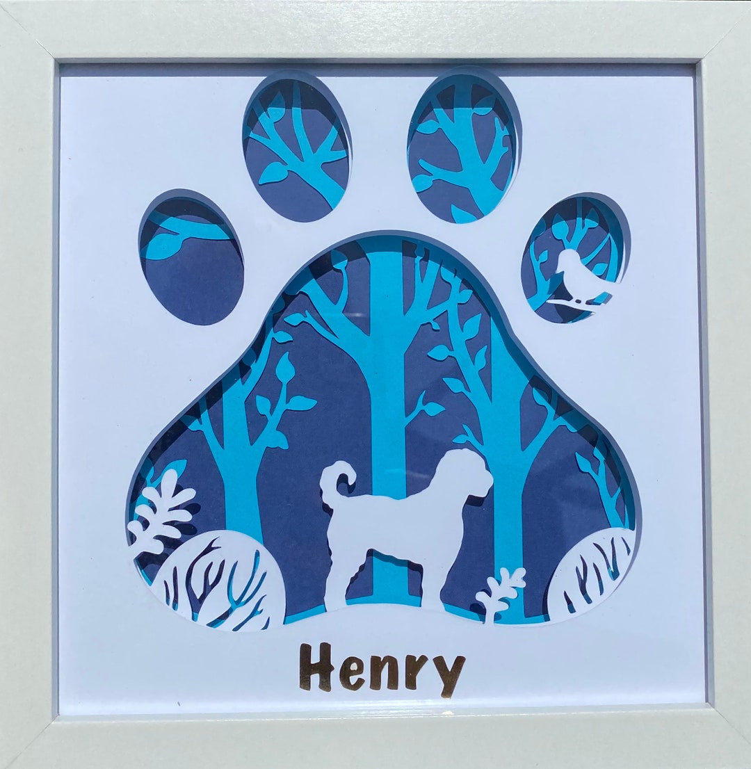 Personalized Custom 8x8 Dog Shadow Box, Dog, Dogs, Rescue Dog, Dog Mom ...