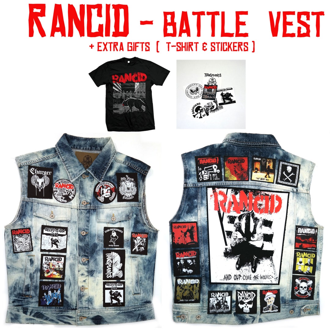 Custom Denim Punk Battle Vest,rancid,transplants,operation Ivy,charger ...