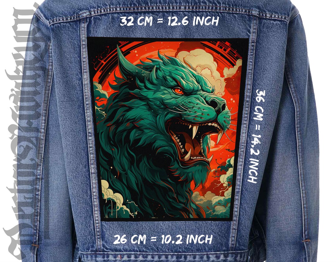 Traditional Chinese Dragon Art Back Patch for Jackets, Vests, and ...