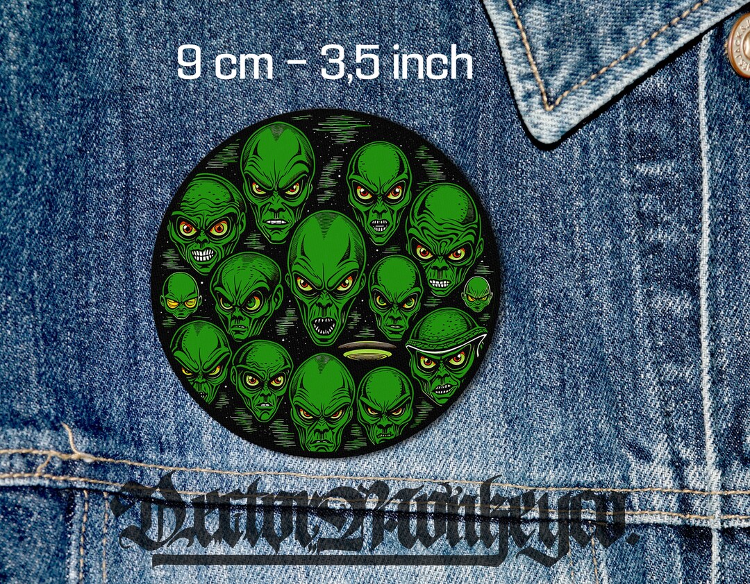 Alien Heads,circle Patch,patch for Jacket,vest,urban,denim,street Wear ...