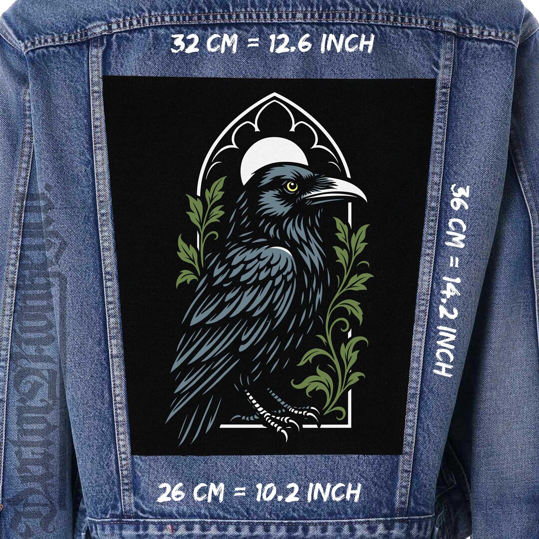 Gothic Raven Canvas Back Patch: Sew-on Crow Design - Etsy