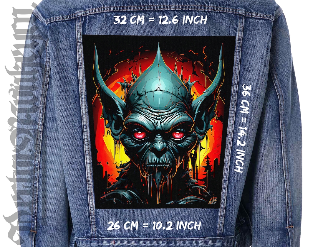 Hob Goblin,back Patch,backpatch,black Canvas,jacket Patch,fantasy,lurking,elf,fairy Tale ...