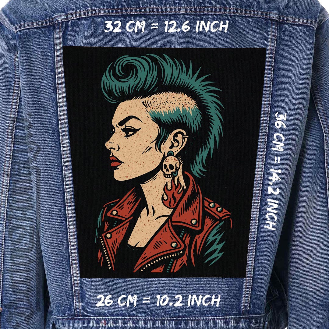 Psychobilly Pin up Back Patch | Punk Rockabilly Sew-on Canvas Jacket - Etsy