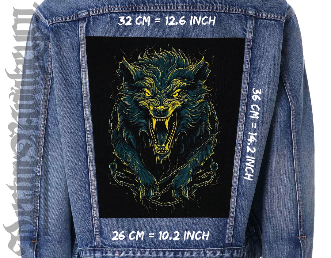 Fenrir,back Patch,backpatch,black Canvas,jacket Patch,ragnarok,odin,viking,norse Mythology,wolf ...