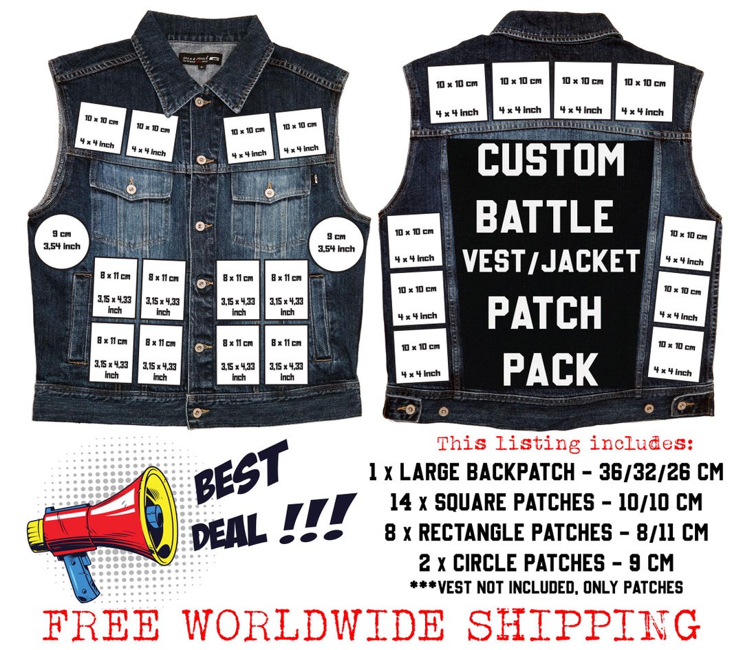 Custom Battle Vest-jacket Patch Pack,metal,punk,hardcore,anarchy,diy ...