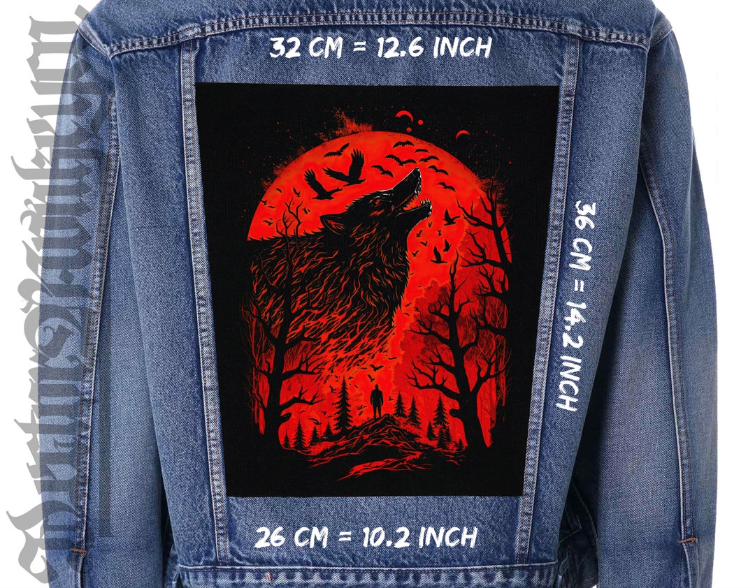 Wolf in the Forest,back Patch,backpatch,thick Black Canvas,patch for Jacket,vest,nature,wildlife ...
