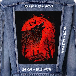 Wolf in the Forest Back Patch - Lone Wolf Howling, Wilderness Predator ...