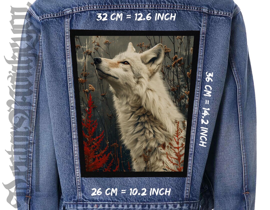 Beauty Wolf,back Patch,backpatch,patch for Jacket,vest and Flannel, Magical Winter Wildlife Art ...
