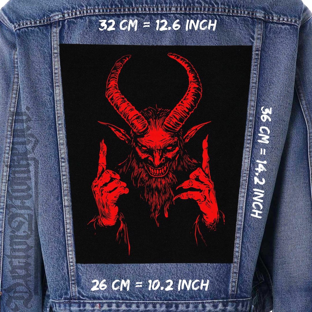 Red Demon Canvas Back Patch for Jackets, Vests & Flannels | Sew-on ...
