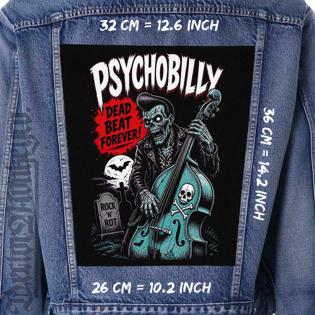 Psychobilly Back Patch Sew on Jacket Vest Flannel Rockabilly Patch - Etsy