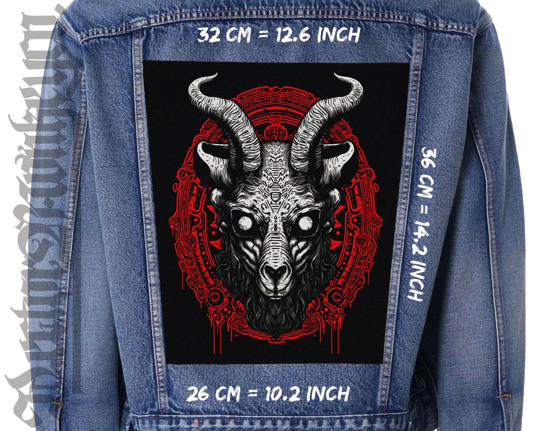 Black Metal Goat,back Patch,backpatch,thick Black Canvas,patch for Jacket,vest,dark Demon,devil ...