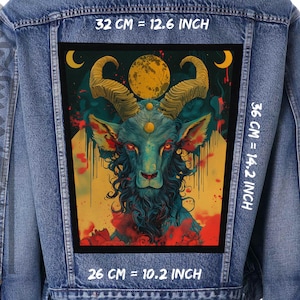 Mystical Goat Canvas Back Patch for Denim Jackets, Vest, Flannels ...