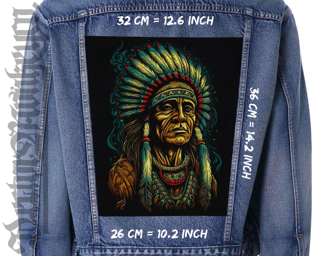 Apache Indian Chief Back Patch - Native American Pride, Tribal Design ...