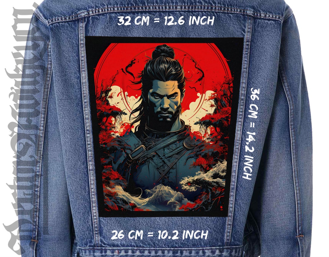 Japanese Warrior Art Back Patch for Jackets, Vests, and Flannel Shirts ...