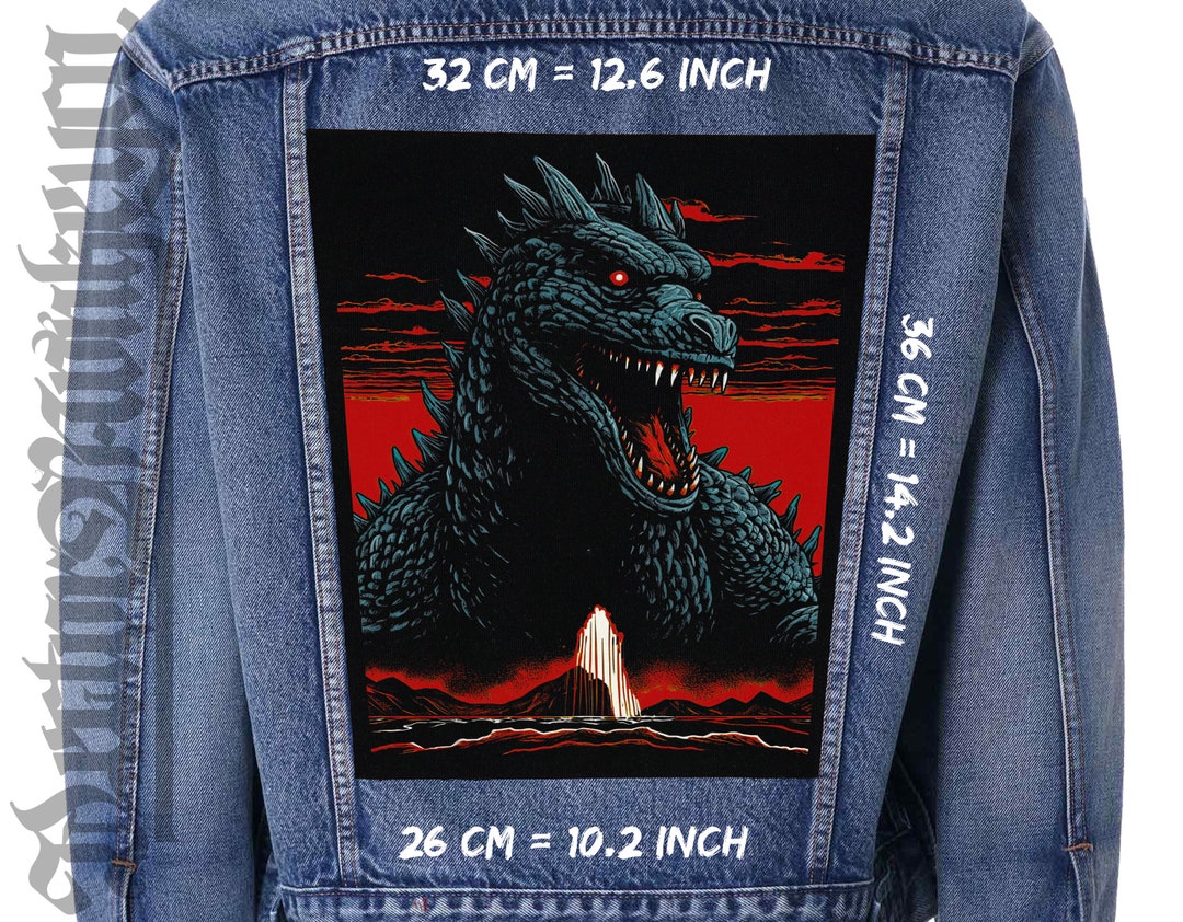 Godzilla Back Patch Versatile Patch for Jacket and Vest Featuring Kaiju ...