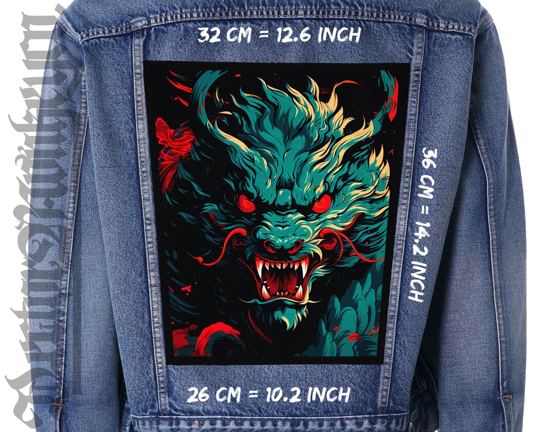 Chinese Dragon Art Back Patch for Jackets, Vests, and Flannel Shirts ...
