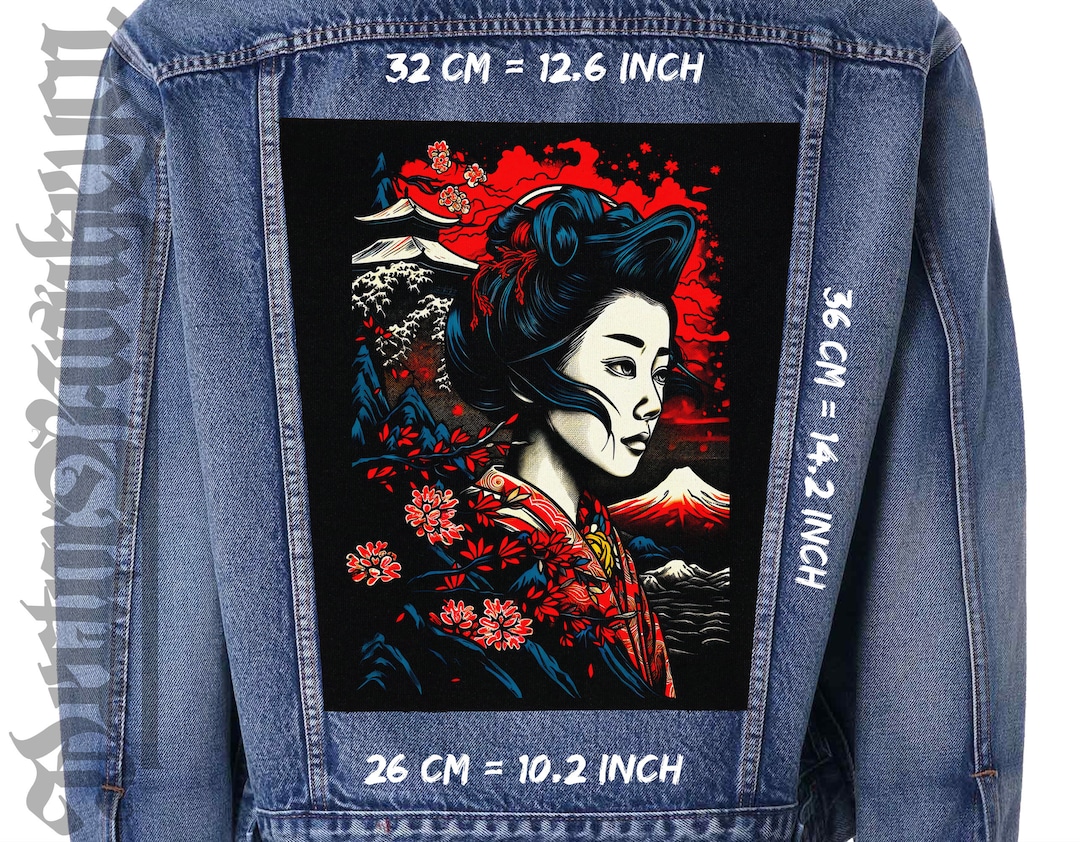Geisha Japan,back Patch,backpatch,patch for Jacket,vest,fuji Mountain ...