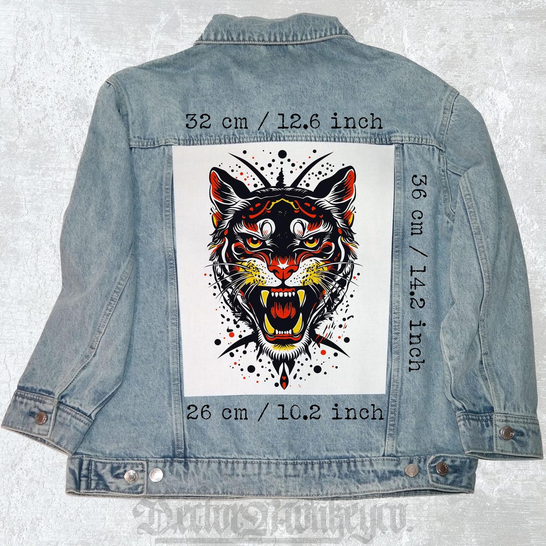 Patch traseiro de lona Ference Panther – Patch grande para costurar em ...