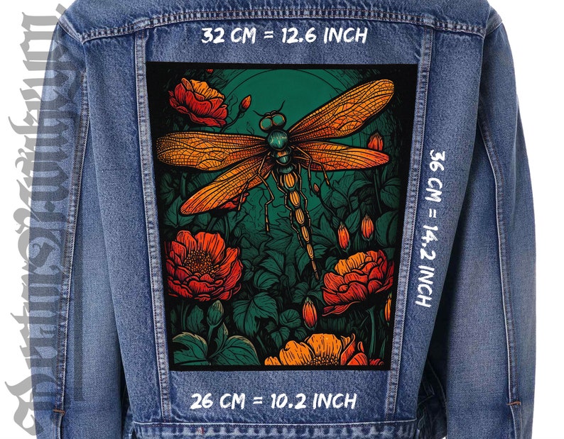 Dragonfly Back Patch - Botanical Bug Design, Nature-inspired Insect ...