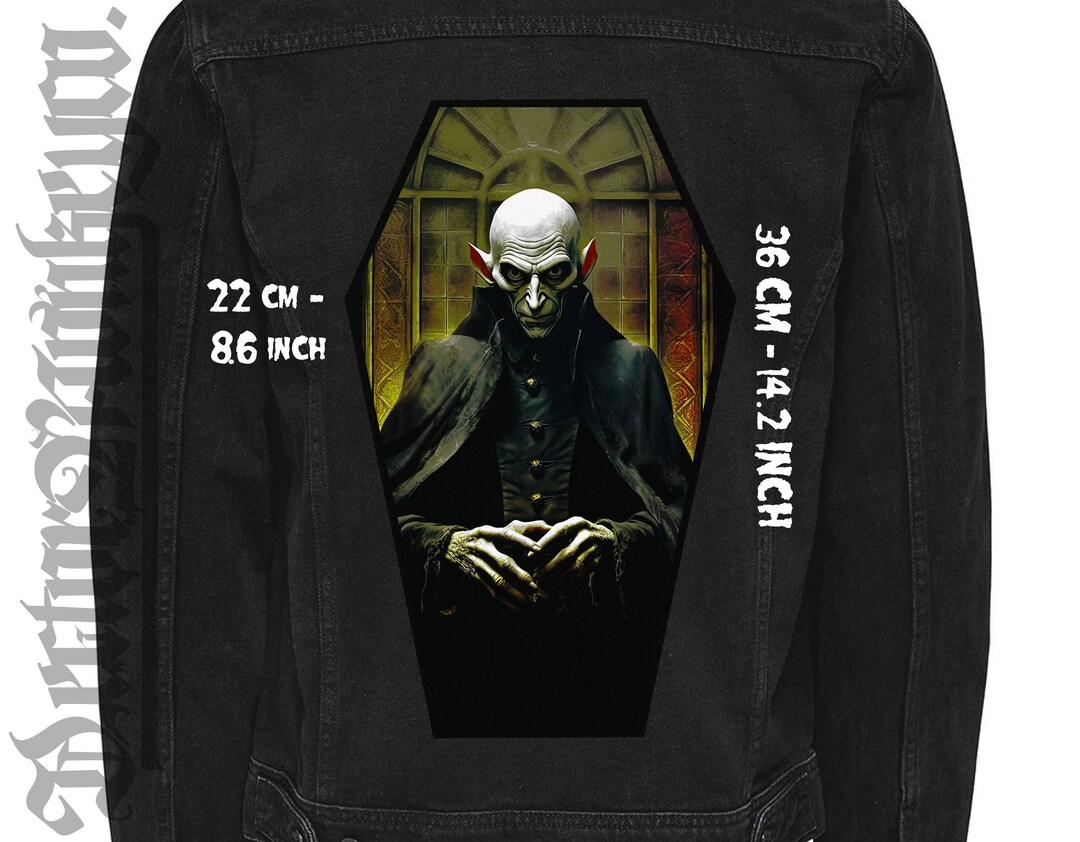 Nosferatu-coffin Back Patch,backpatch,thick Black Canvas,patch for Jacket,vest,vampire,dracula ...
