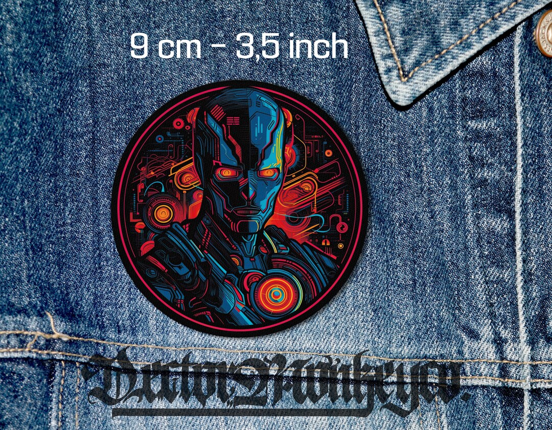 Robot,circle Patch,patch for Jacket,vest,urban,denim,street Wear,badge ...