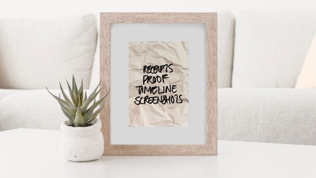 Receipts, Proof, Timeline, Screenshots Artwork Print Kitchen Artwork ...