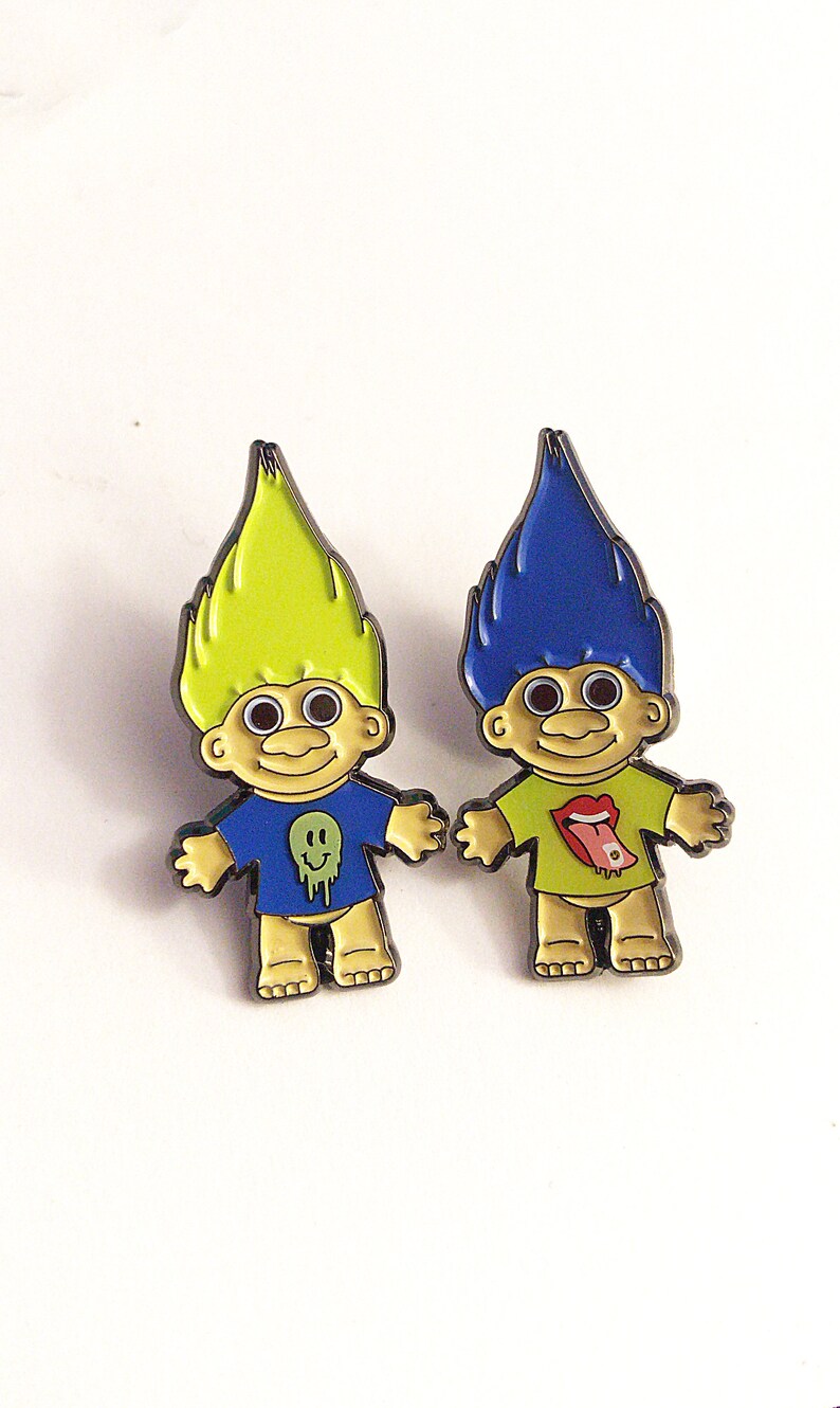 Trippy Troll Enamel Pins 1.25 Dripping Smiley Face Acid | Etsy