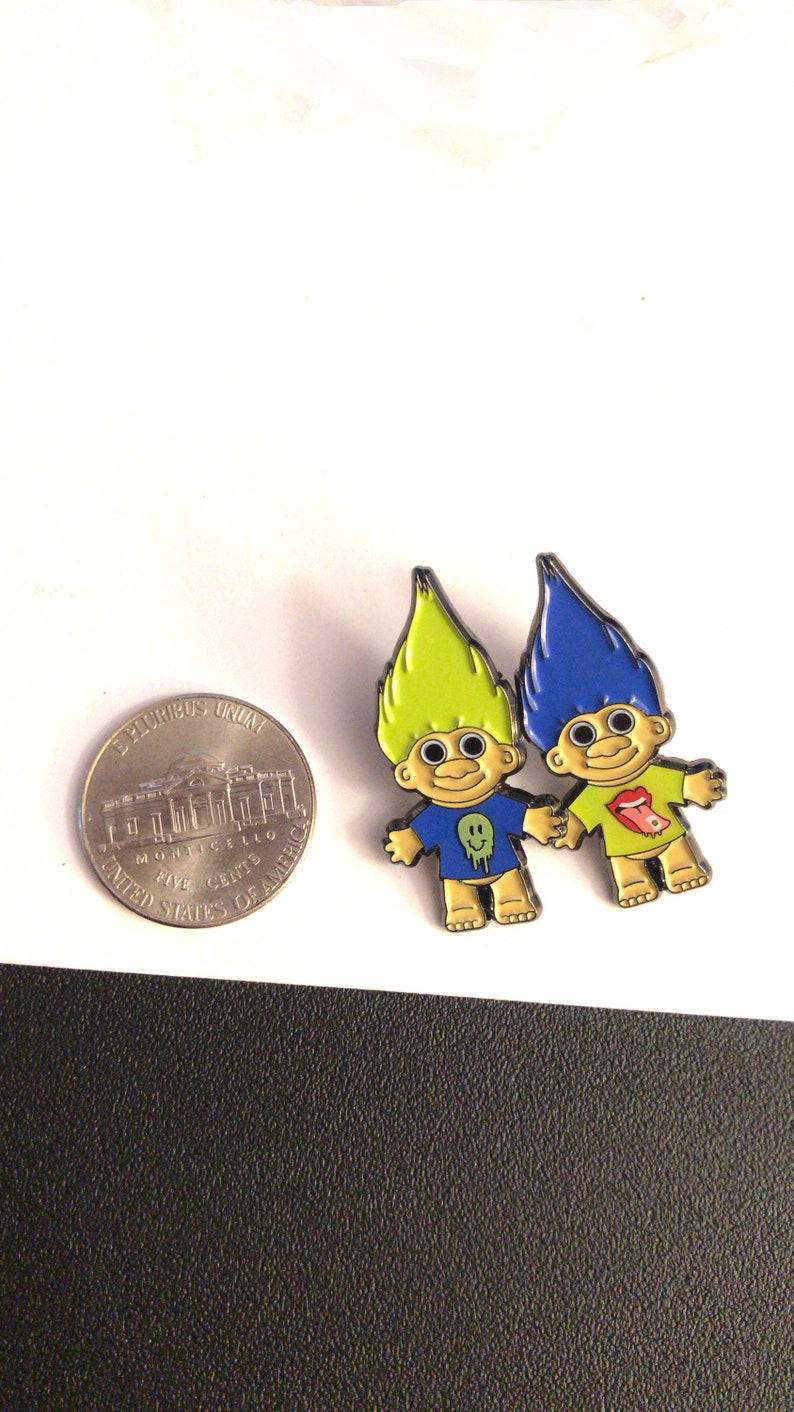 Trippy Troll Enamel Pins 1.25 Dripping Smiley Face Acid | Etsy