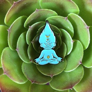 Zen Troll Enamel Pin - Lilac Purple, Sky Blue - Best Friends Spiritual ...