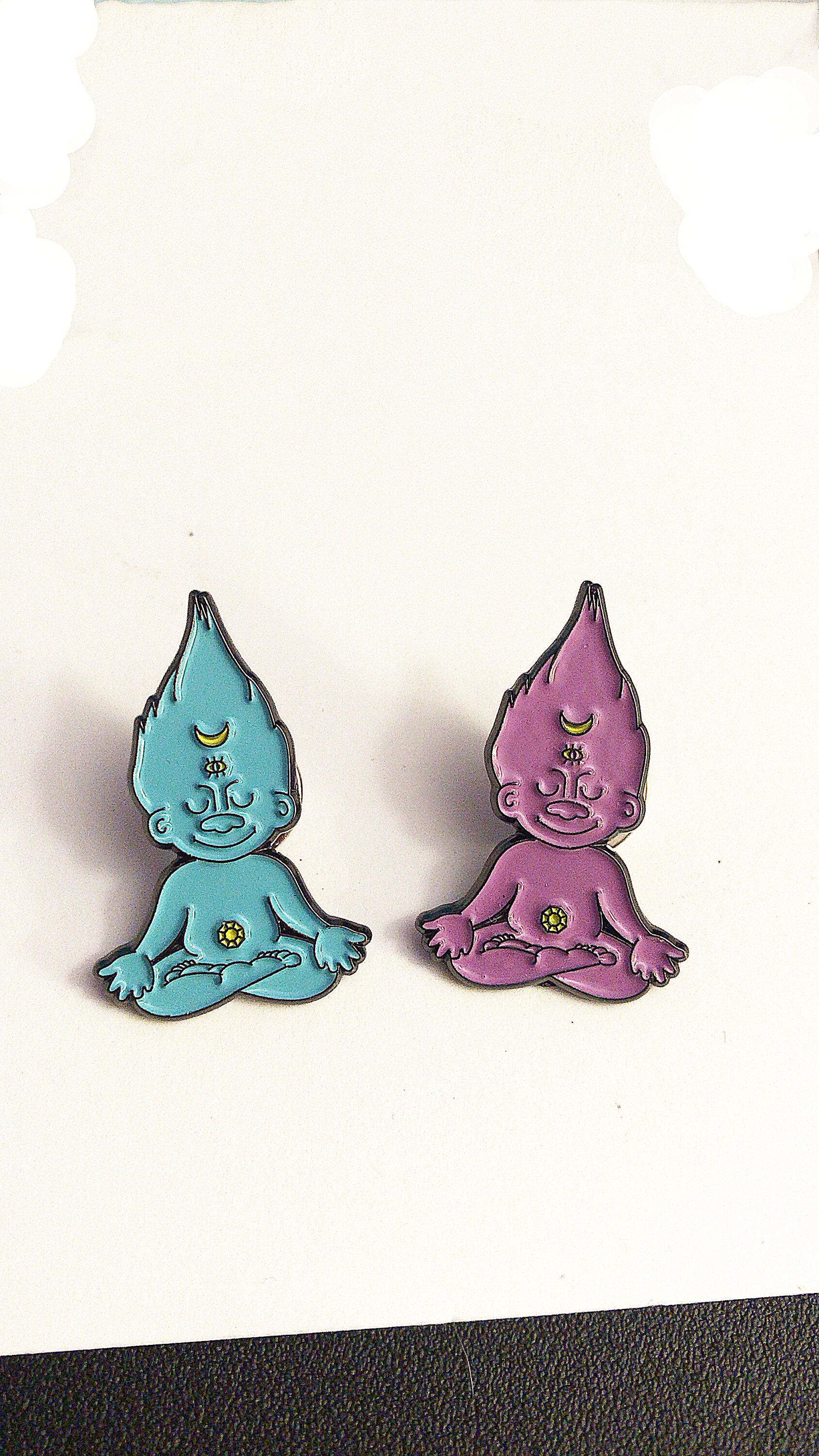 Zen Troll Enamel Pin Lilac Purple Sky Blue Best Friends | Etsy