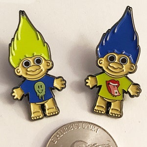 Trippy Troll Enamel Pins 1.25 - Dripping Smiley Face, Acid Tongue ...