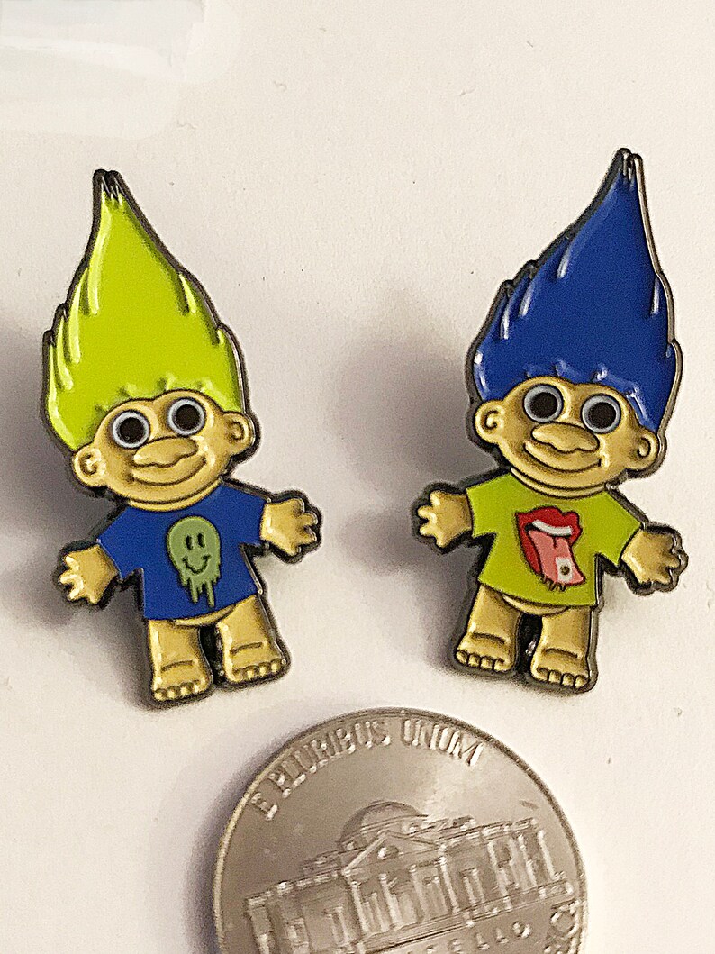 Trippy Troll Enamel Pins 1.25 Dripping Smiley Face Acid | Etsy