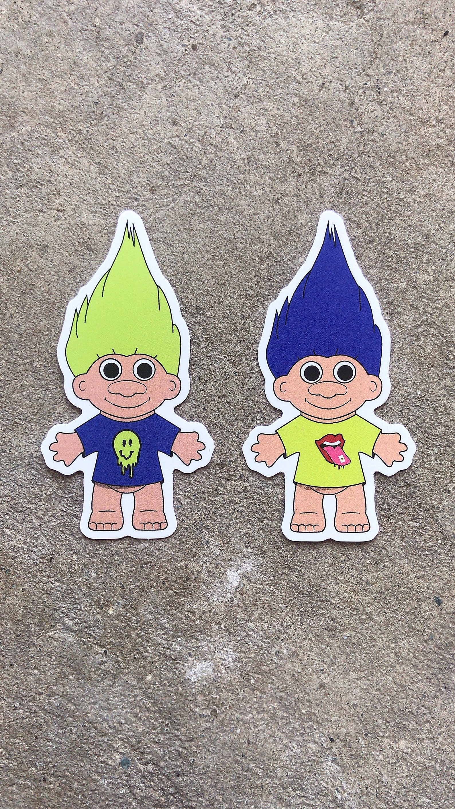 Trippy Troll pegatinas Dripping Smiley Face and Acid Tongue - Etsy España