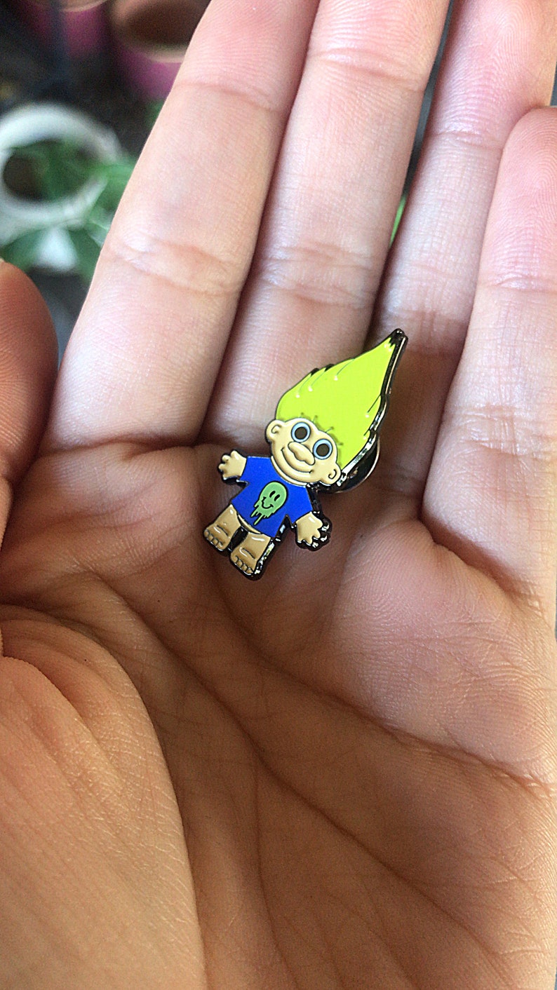 Trippy Troll Enamel Pins 1.25 Dripping Smiley Face Acid | Etsy