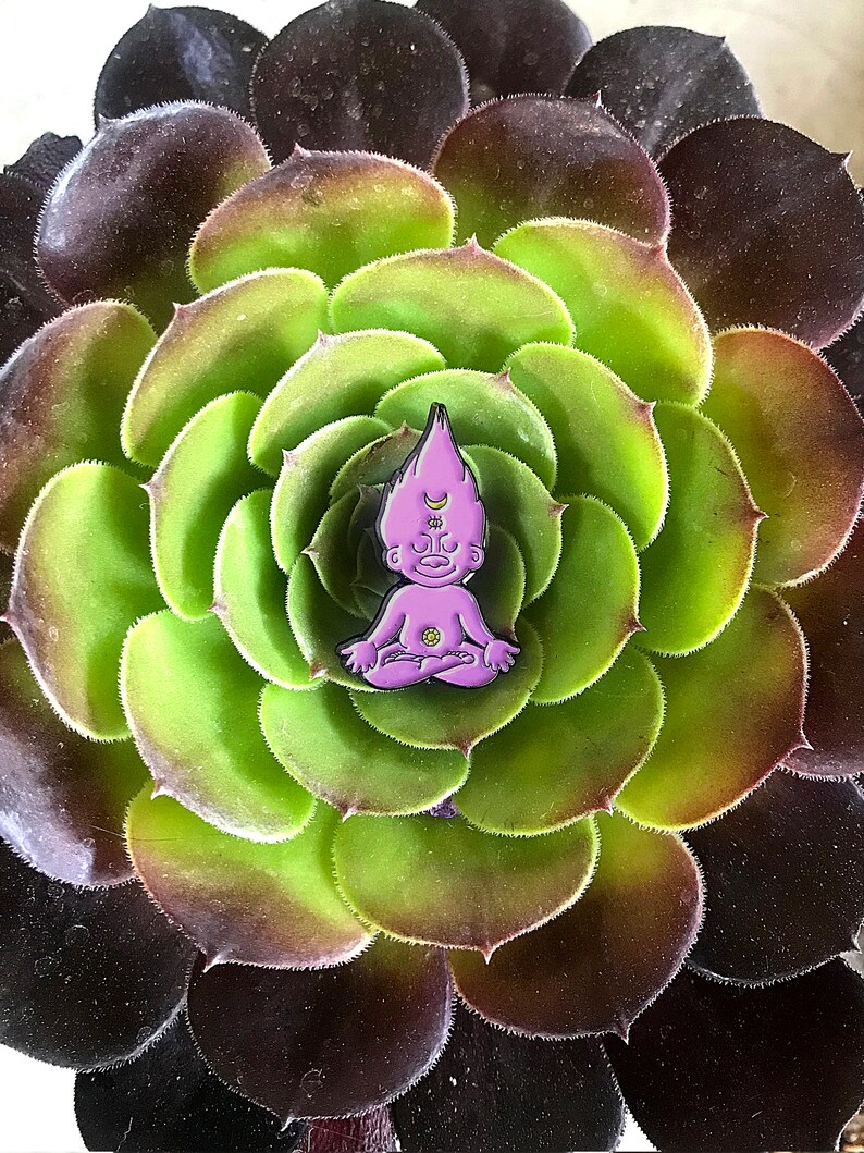Zen Troll Enamel Pin - Lilac Purple, Sky Blue - Best Friends Spiritual ...