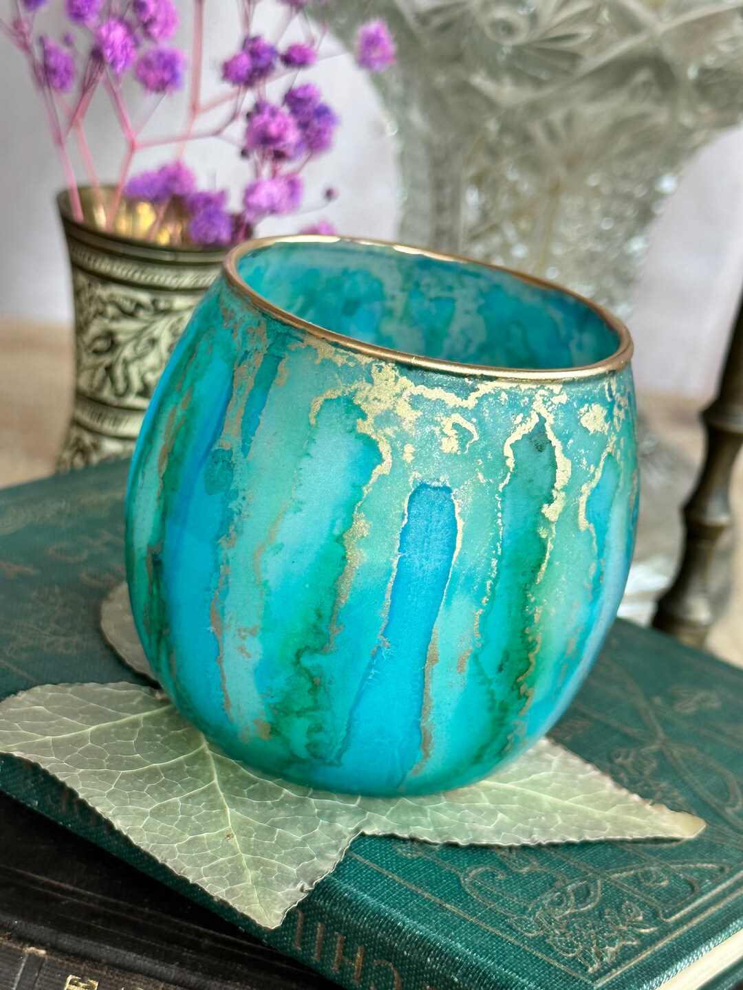 SEA PIXIE Hand Painted Glass Pixie Cup Fairy Light Led Candle - Etsy