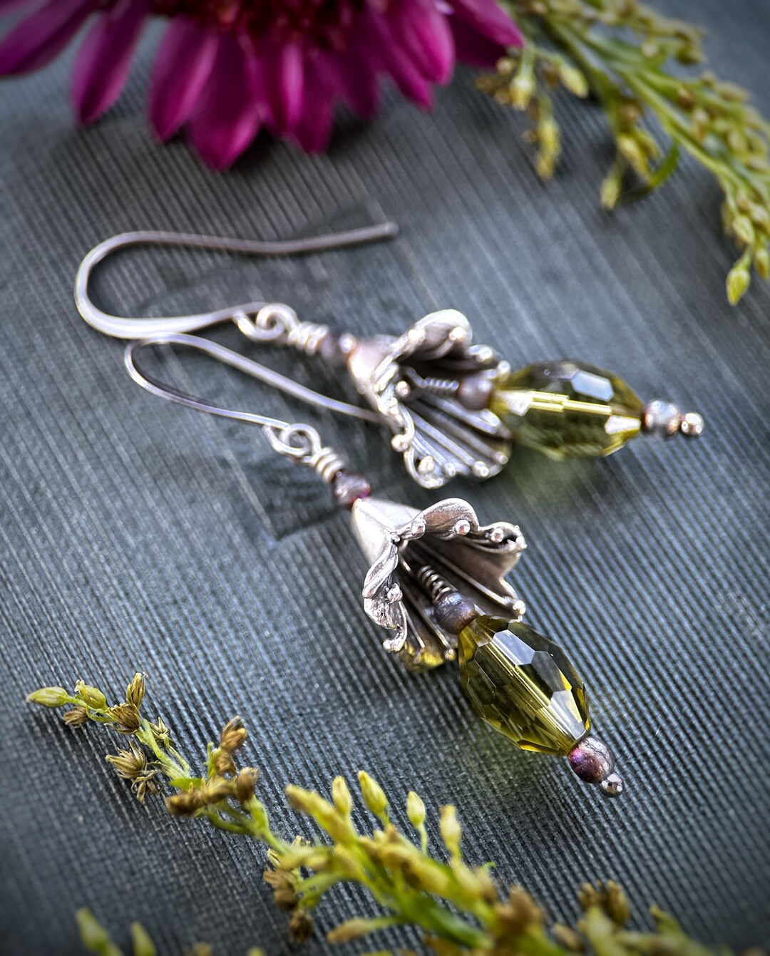 Fairy Lilies, Nature Lily Earrings in Antique Silver, Gift for Her ...