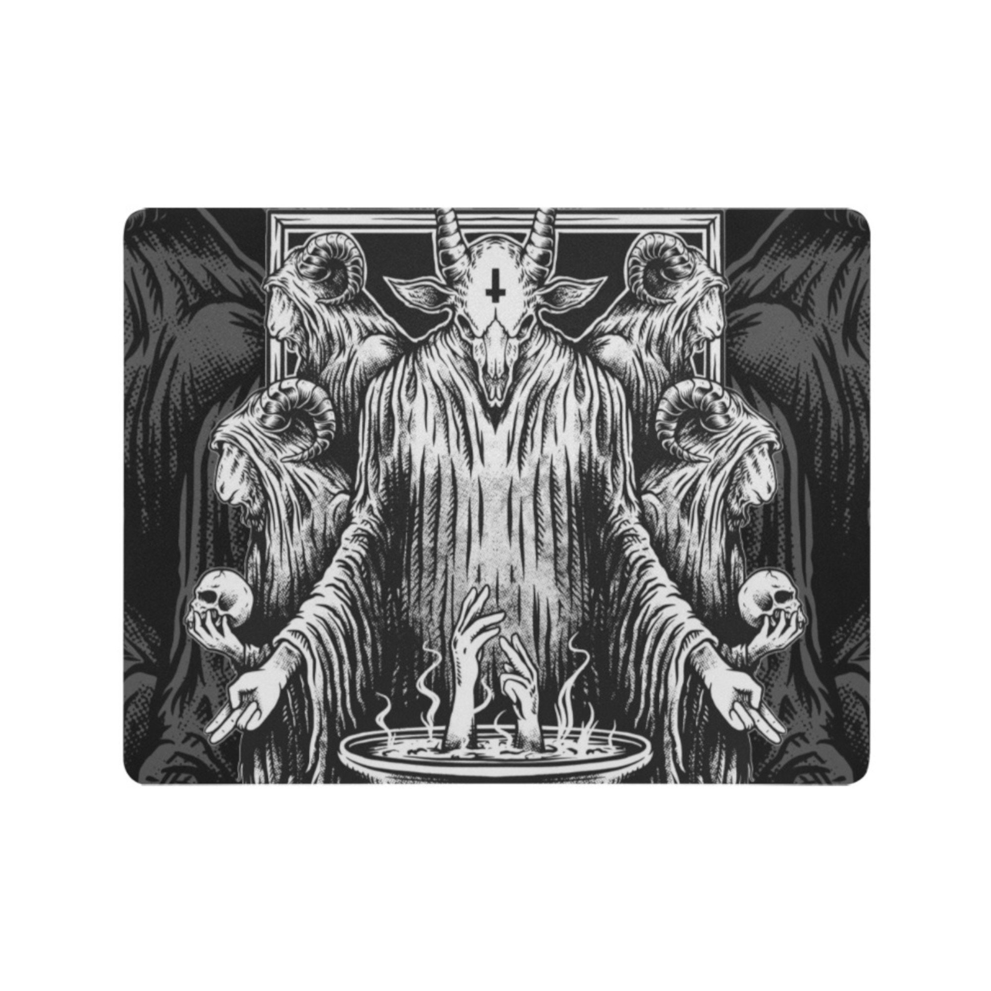 Satanic Baphomet desk mat, Occult Mouse pad, Gothic desk mat sold by ...