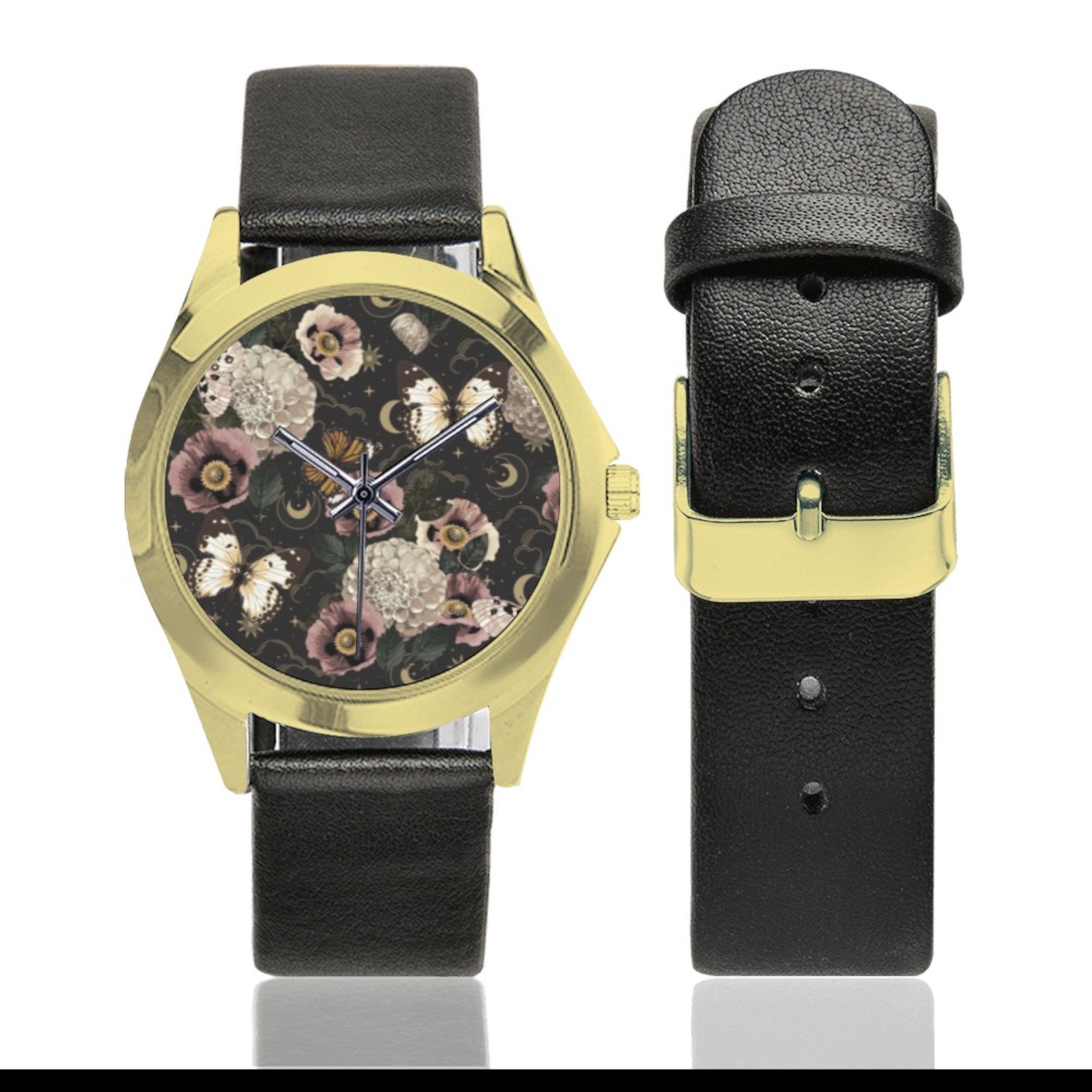Dark Cottagecore Watch Moth Witch Leather Watch Gold / Silver - Etsy