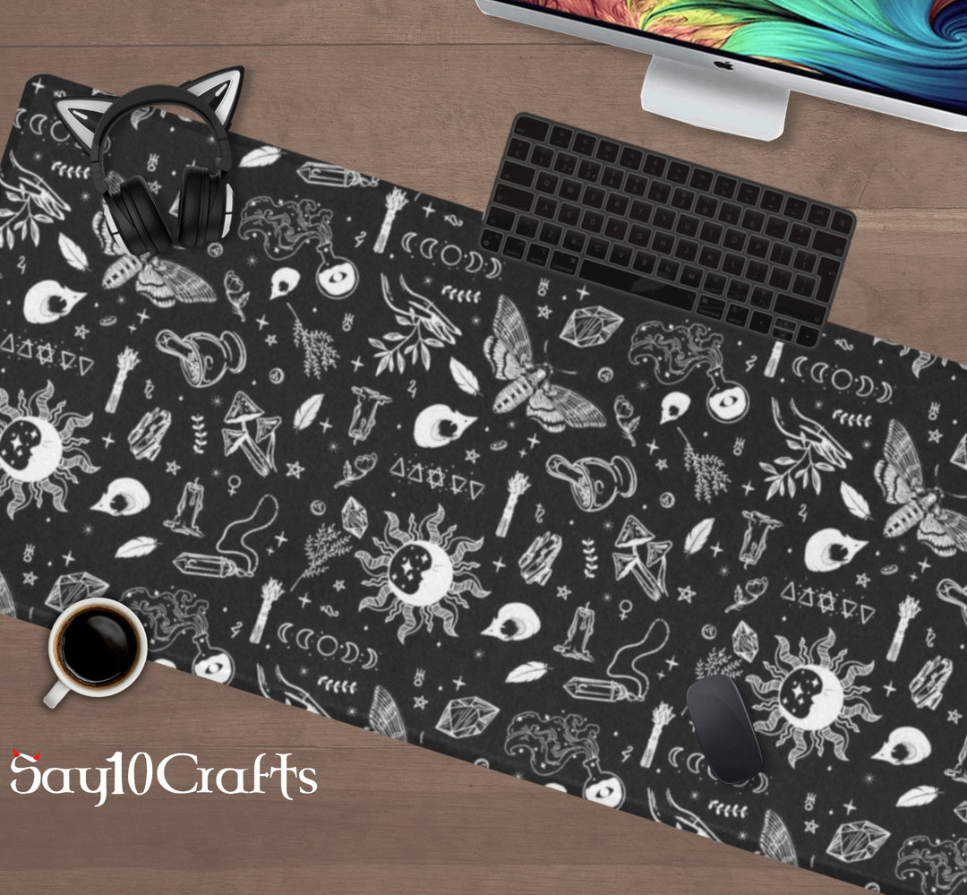 Moth Moon Witchy Desk Mat Pastel Goth Desk Pad Gothic Occult - Etsy