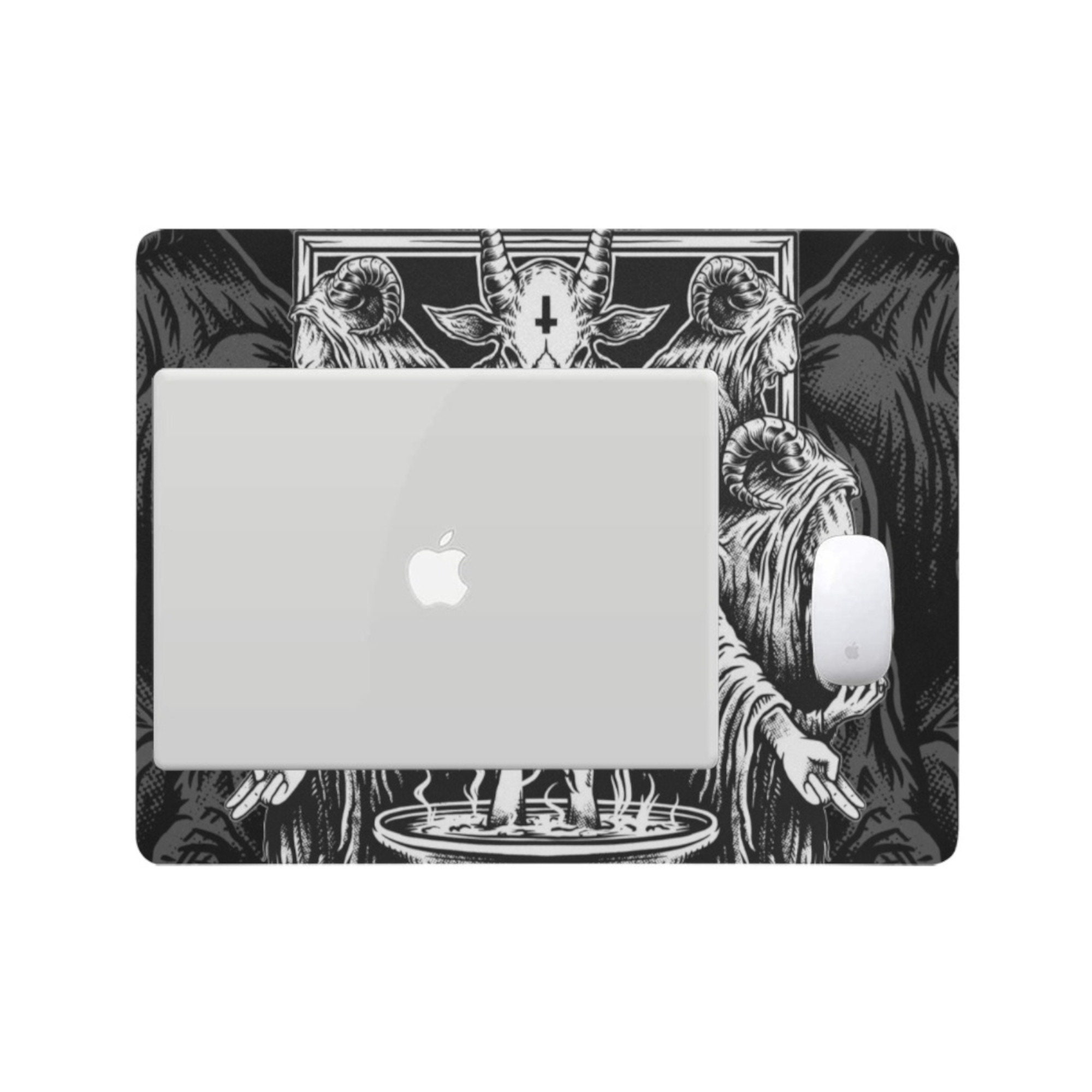 Satanic Baphomet desk mat, Occult Mouse pad, Gothic desk mat sold by ...
