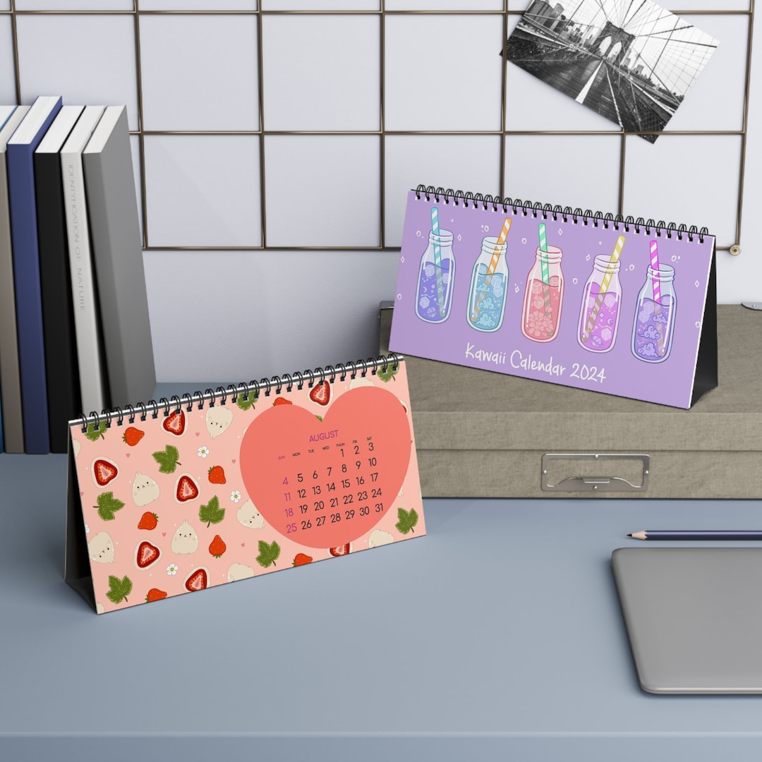 Cute Kawaii Desk Calendar 2024 Pastel Fairy Kei Calendar 2024 Yami ...