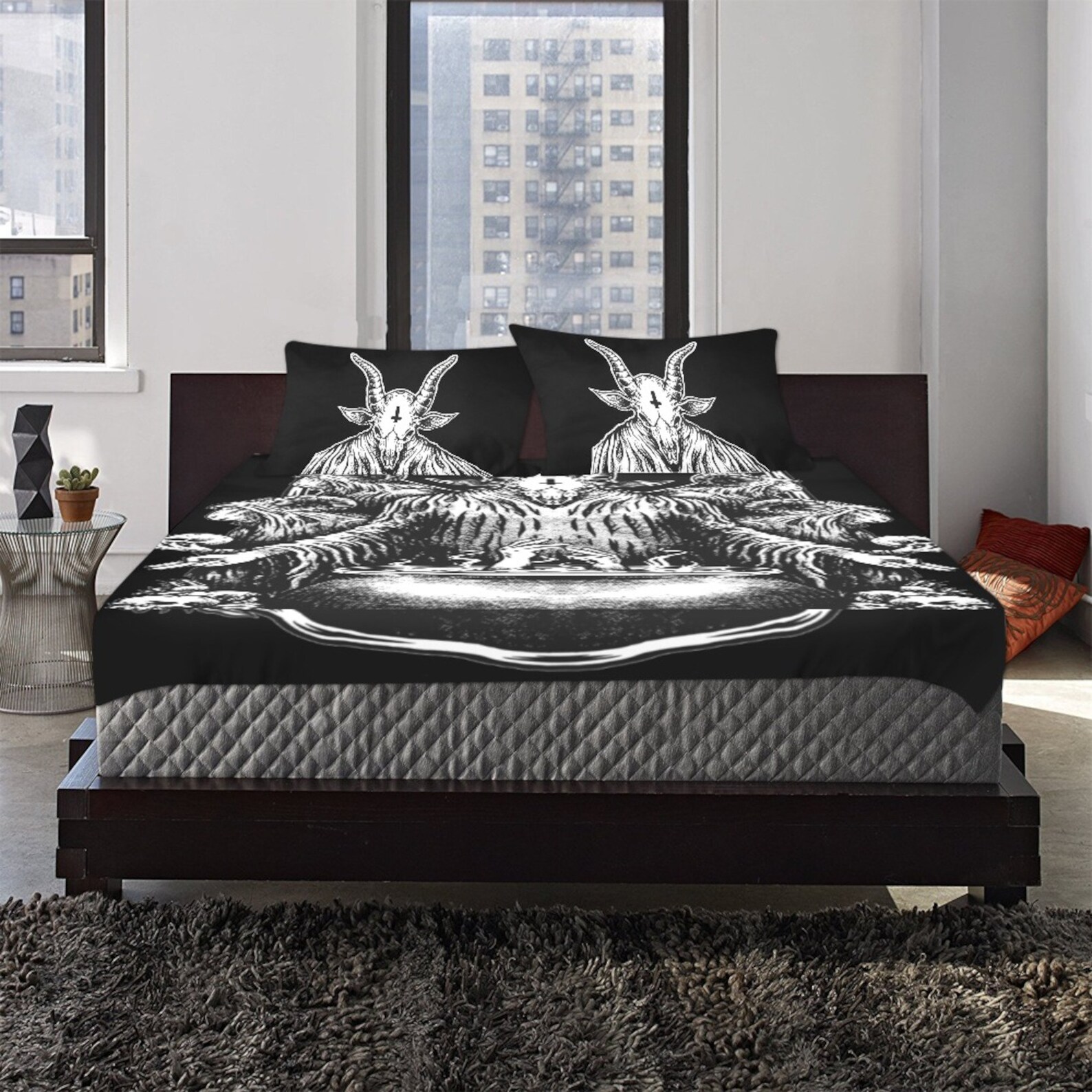 Gothic home decor Satanic duvet cover Gothic bedroom decor | Etsy