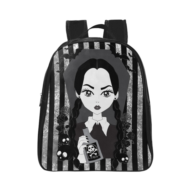 Wednesday Addams Goth Backpack Halloween backpack Gothic | Etsy