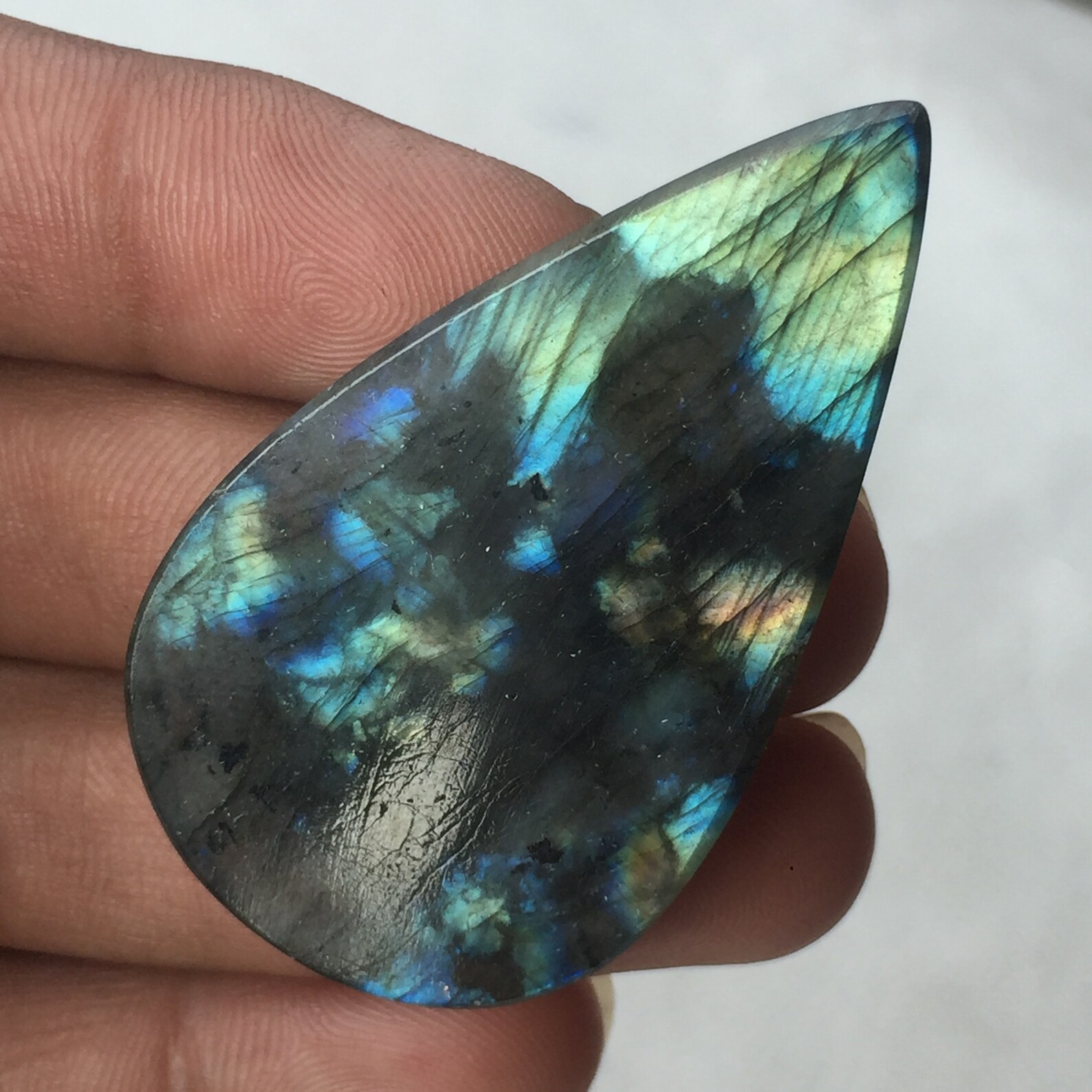 55x31x7 MM Green Labradorite Cabochon Flat Back Labradorite | Etsy