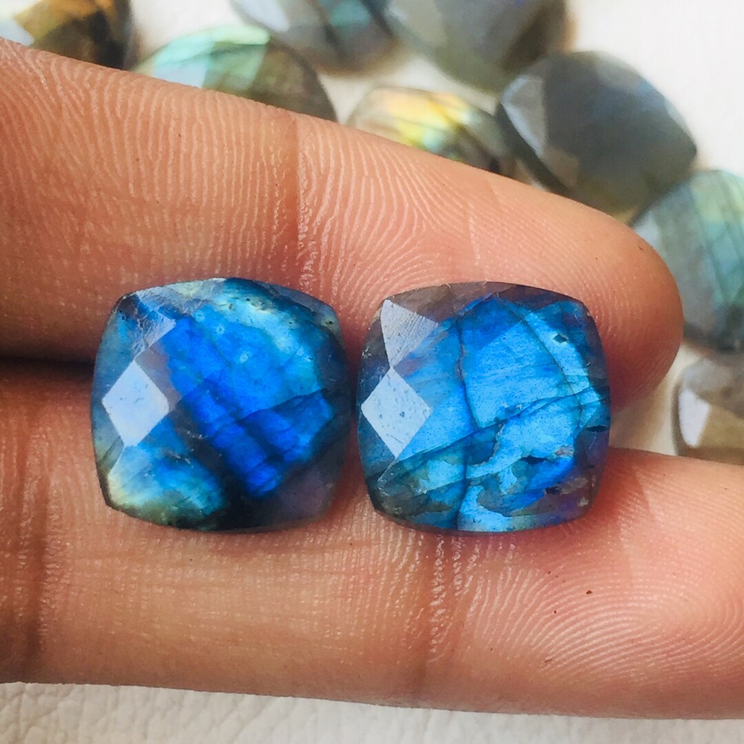 Solid Color Labradorite Faceted Wholesaler Gemstone Size 16 MM Square ...